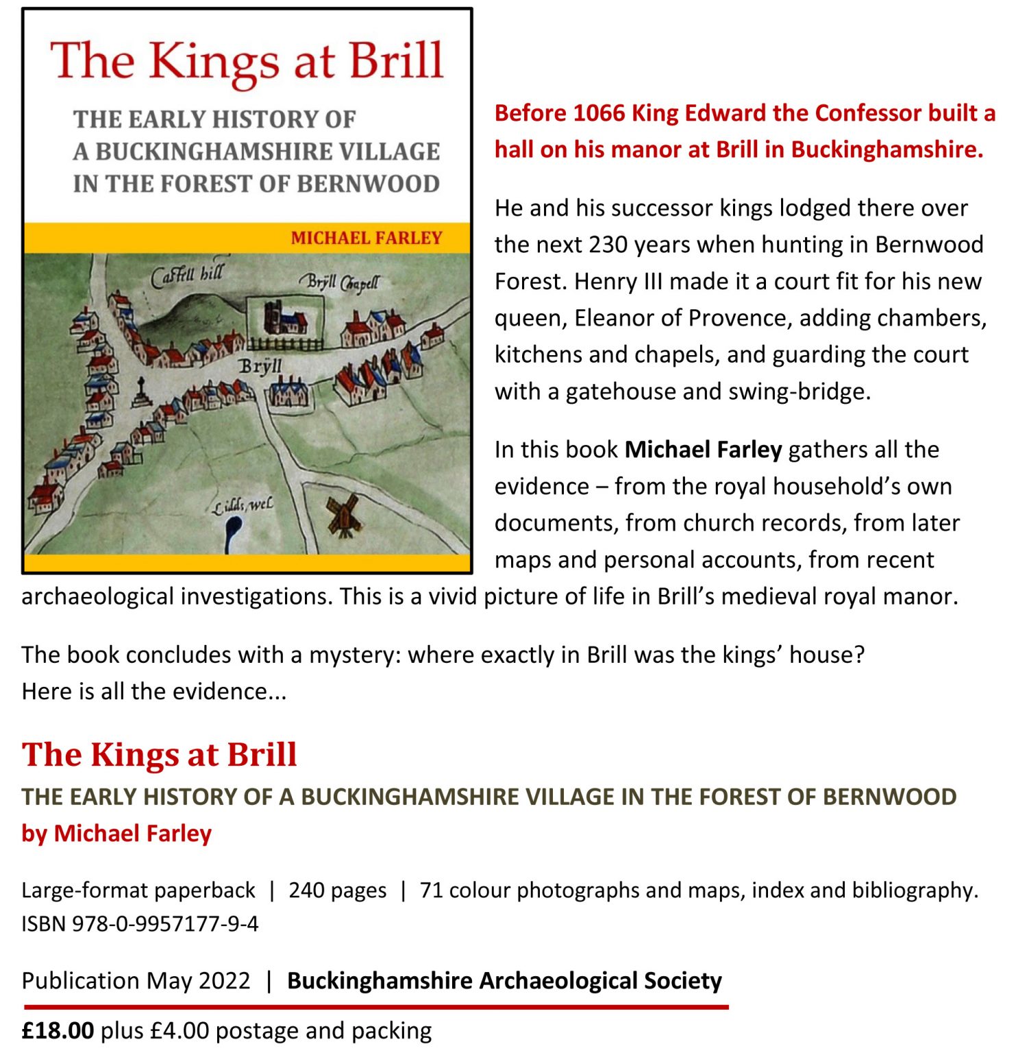 The Kings at Brill - Bucks Archaeological Society